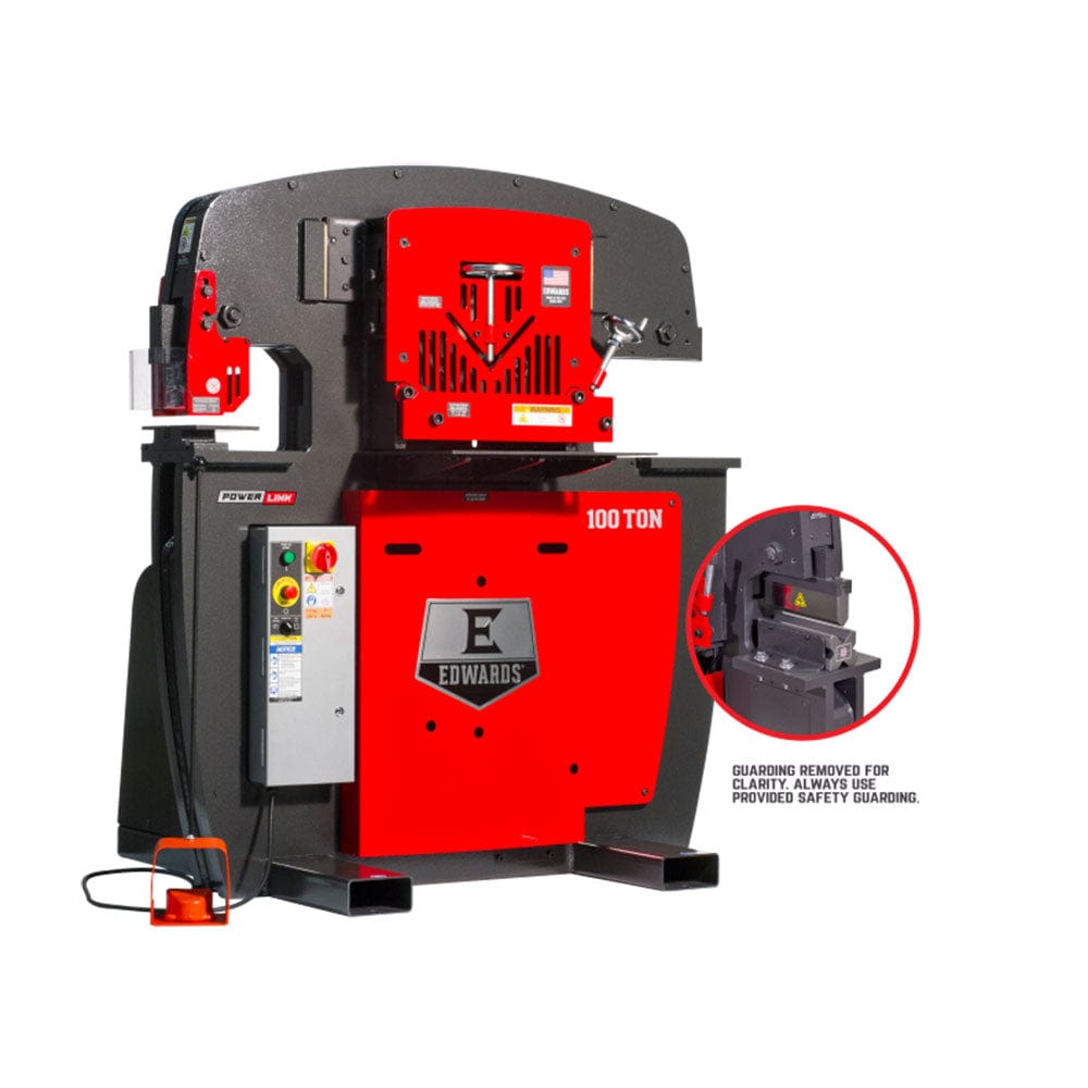 Edwards Ironworkers 100 Ton Ironworker 3 Phase, 208 Volt, 10" Brake